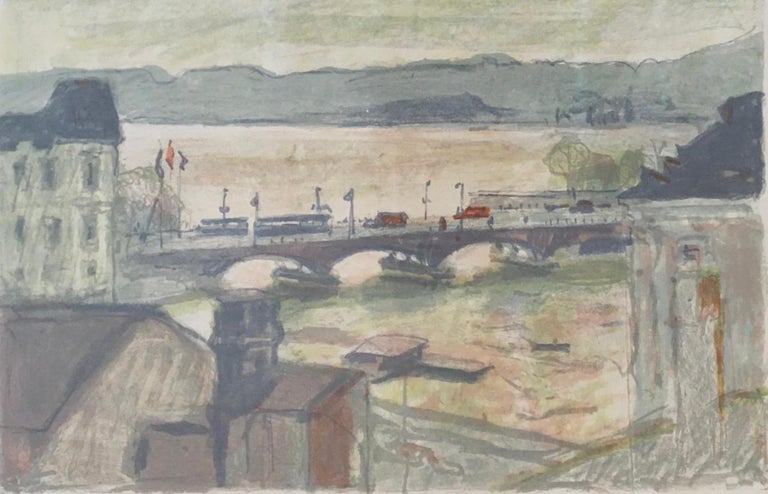 Hans Albert Falk - Zurich bridge with a view of the Limmat river For ...