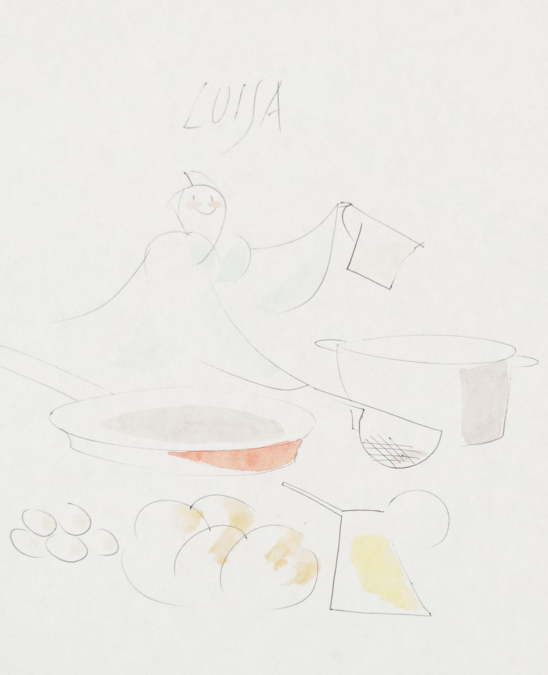 Lisa Ponti - Senza Titolo, ca. 2000, Disegno su carta, Illustrazioni a ...