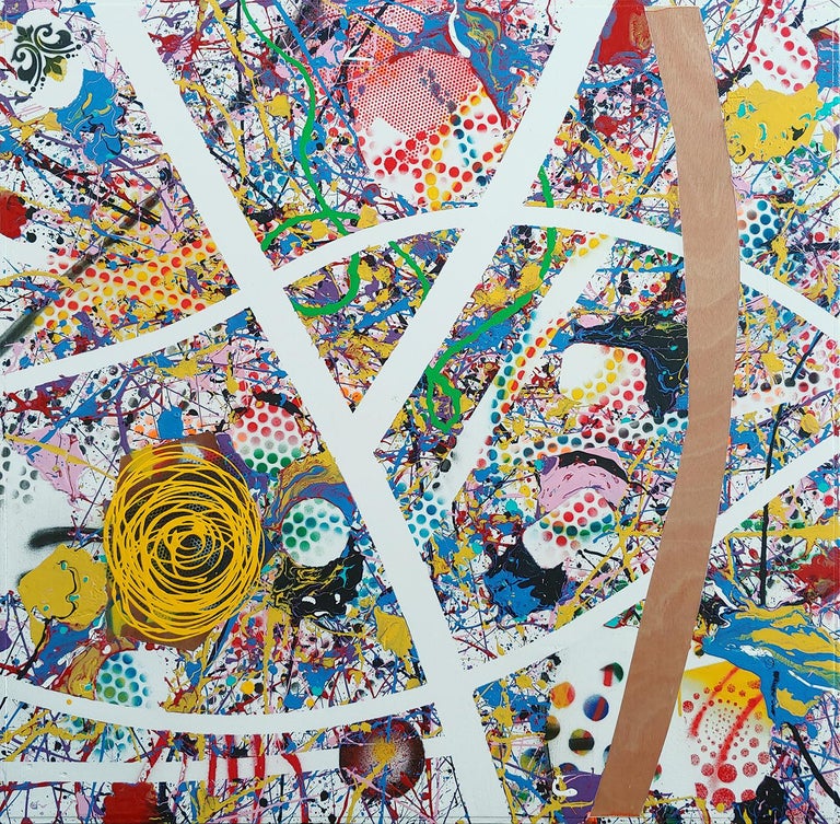 Vince Coyner - "Yellow Band Aid" 2020 , Acrylic and spray paint on wood ...