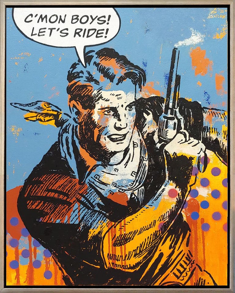 Matt Straub - "Let's Ride" Oil, Spray paint and Enamel on canvas Cowboy ...