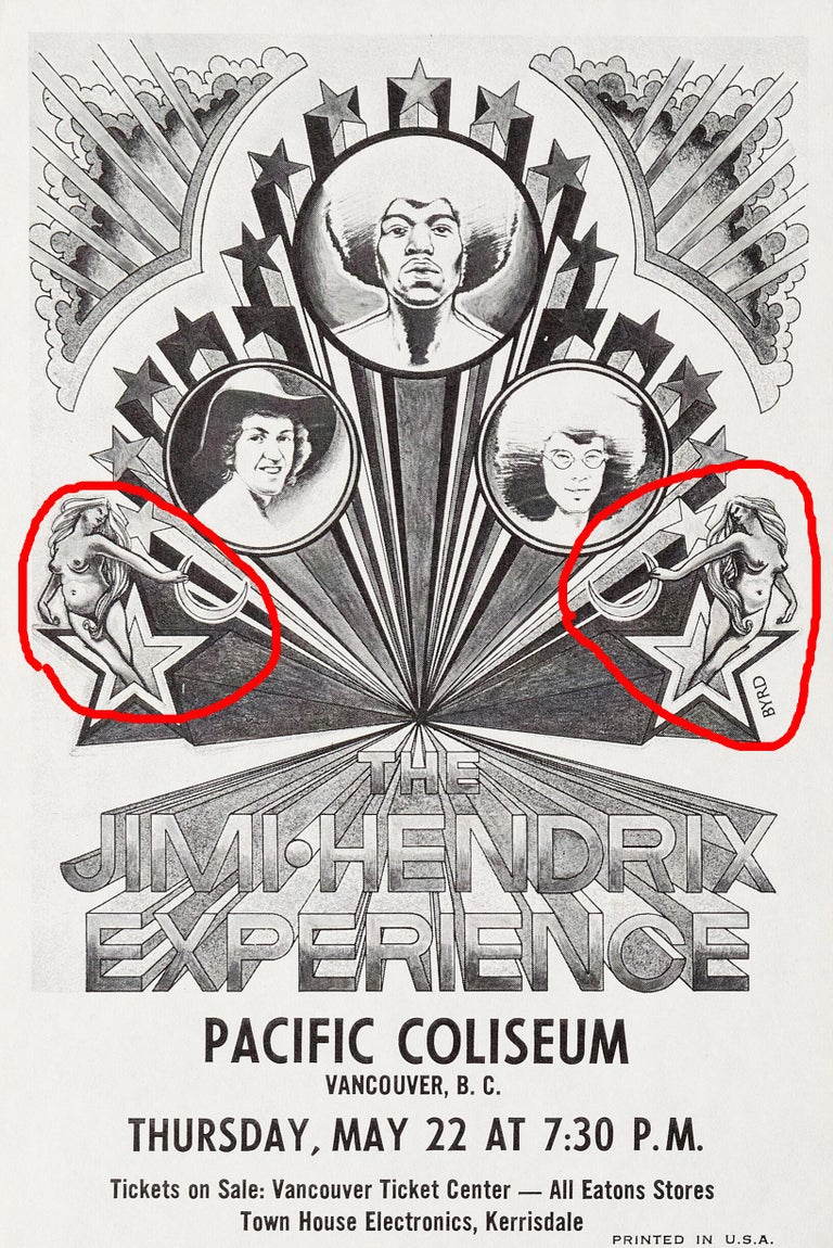 David Edward Byrd – Jimi Hendrix 1969 U;S; Tour Moon Maidens" Originale ...