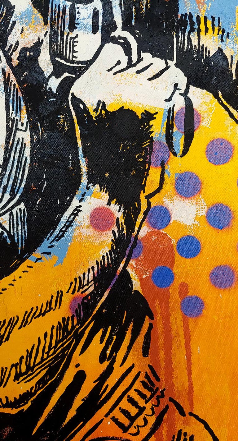 Matt Straub - "Let's Ride" Oil, Spray paint and Enamel on canvas Cowboy ...