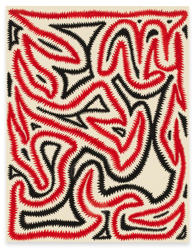James Siena - Sawtooth, Red and Black For Sale at 1stDibs