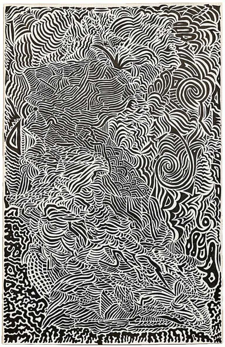 Bunny Magness - From Feathers To Skin, Ink, Graph Paper, Black, White ...