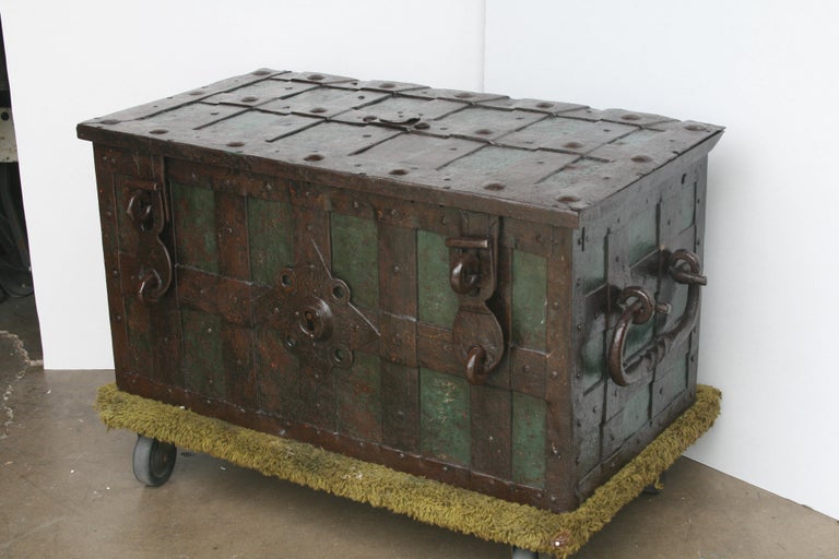 Unknown - Large Iron Armada Chest, 17th Century Strong Box For Sale at ...
