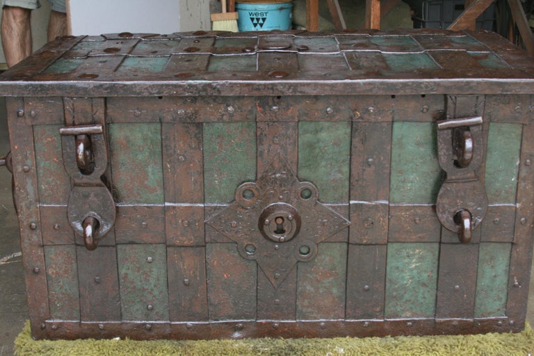 Unknown - Large Iron Armada Chest, 17th Century Strong Box For Sale at ...