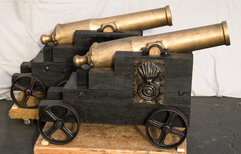 La Hitte - Pair of Historic Egyptian Islamic Bronze Cannons, La Hitte ...