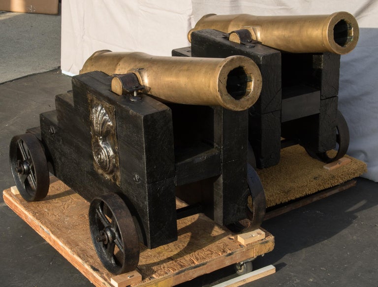 La Hitte - Pair of Historic Egyptian Islamic Bronze Cannons, La Hitte ...