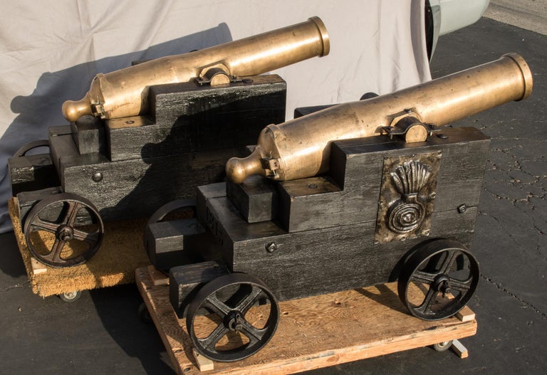 La Hitte - Pair of Historic Egyptian Islamic Bronze Cannons, La Hitte ...