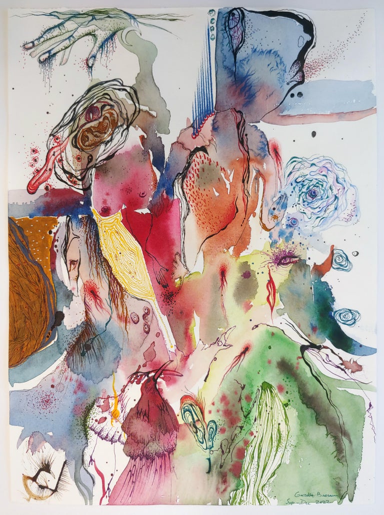 Gazelle Bastan - Word Hunger Contemporary Abstract Drawing For Sale at ...