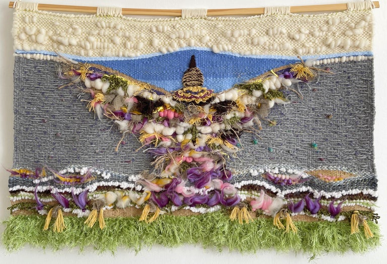 Alena Po - Wall Tapestry Textile Art "Bird of Peace" For Sale at 1stDibs