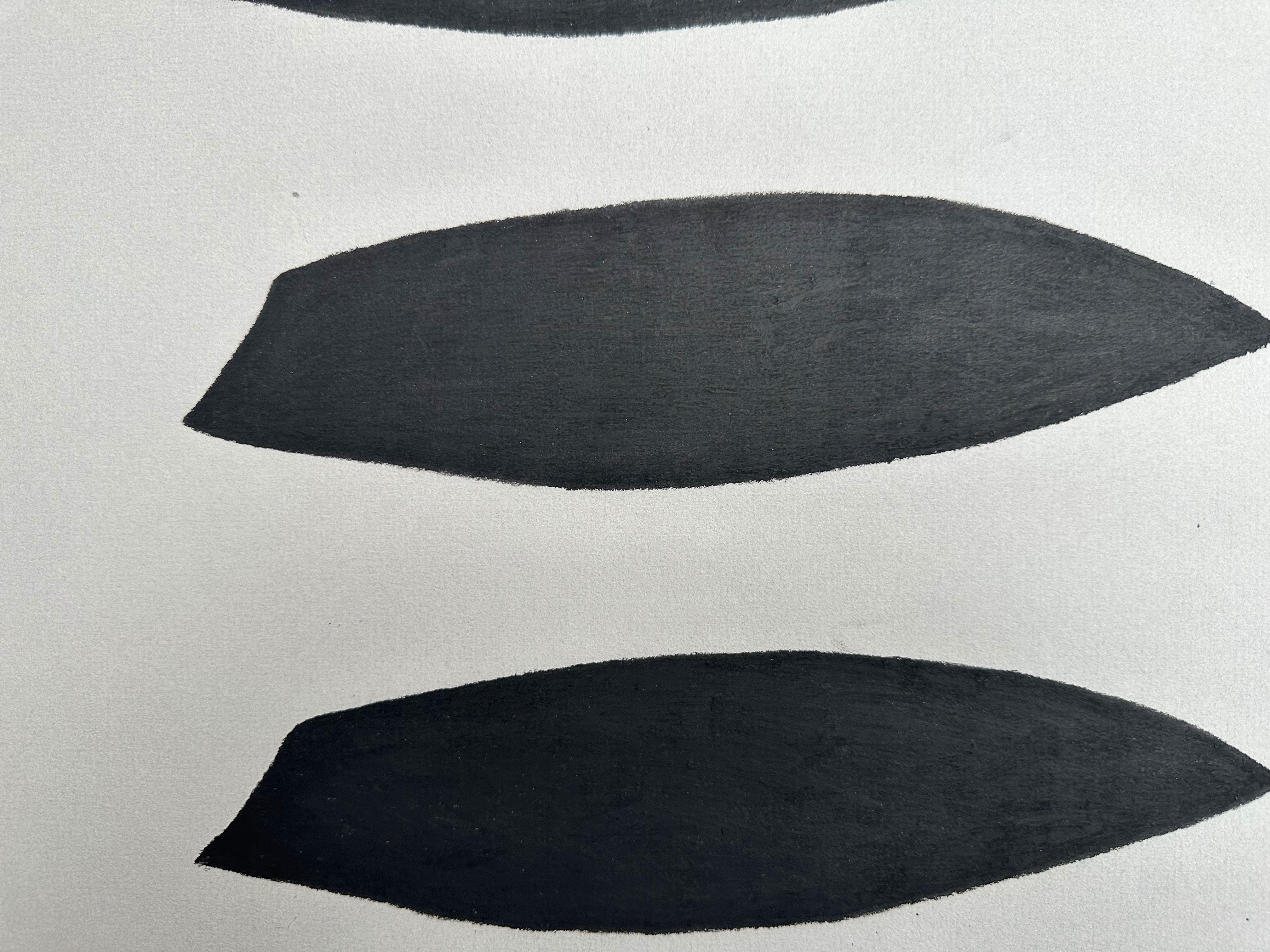 Amanda Andersen - Dibujo minimalista oscuro Pastel al óleo sobre papel ...