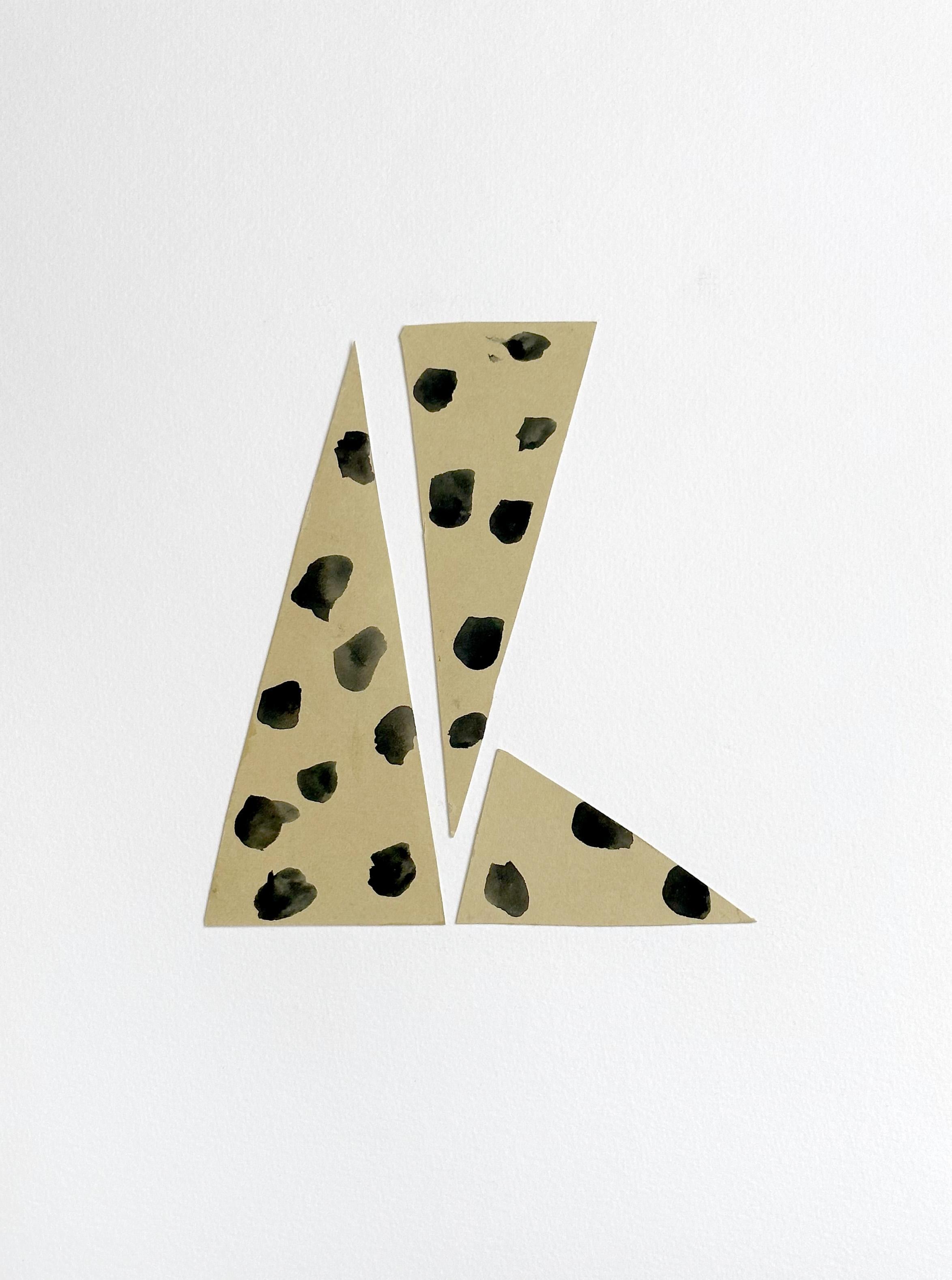 Amanda Andersen - Collage on Paper, polka-dots, tan, white, minimal ...