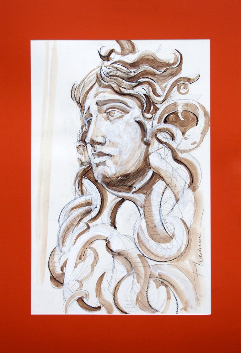 Paula Craioveanu - Medusa Head - original ink on paper by Paula ...