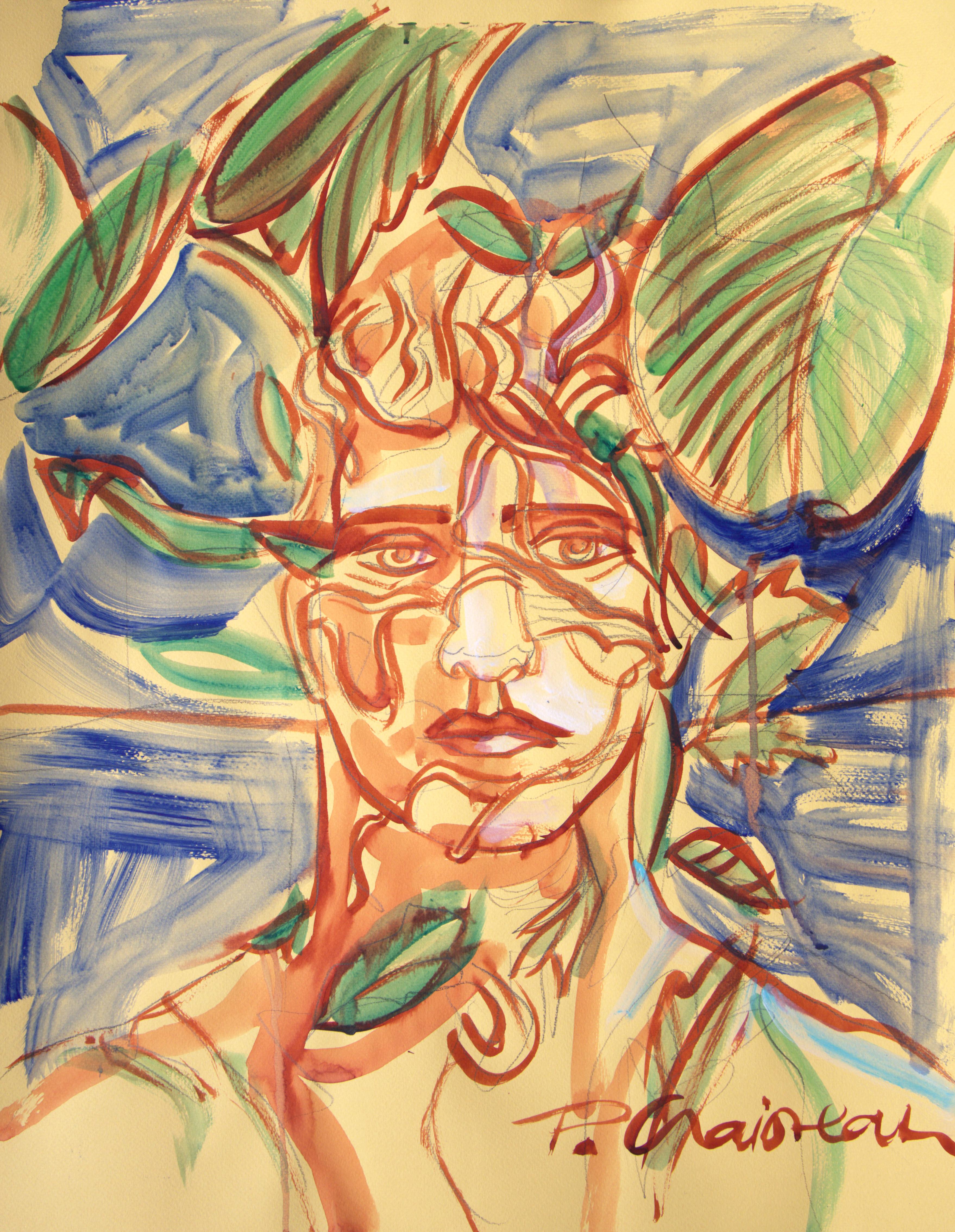 Paula Craioveanu - A Space for Two, Original Tempera on Colored Paper ...