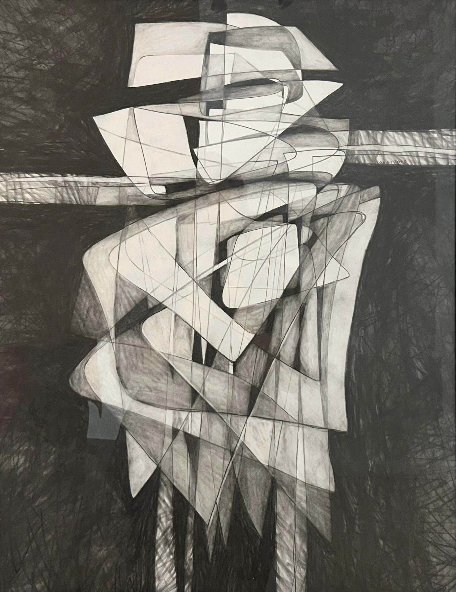 David Dew Bruner - Winged Figure III: Cubist Abstract Figurative ...