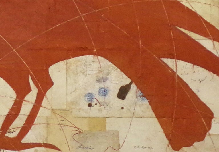 Louise Laplante - The Big Red Bird (Chalk drawing of single bird on ...