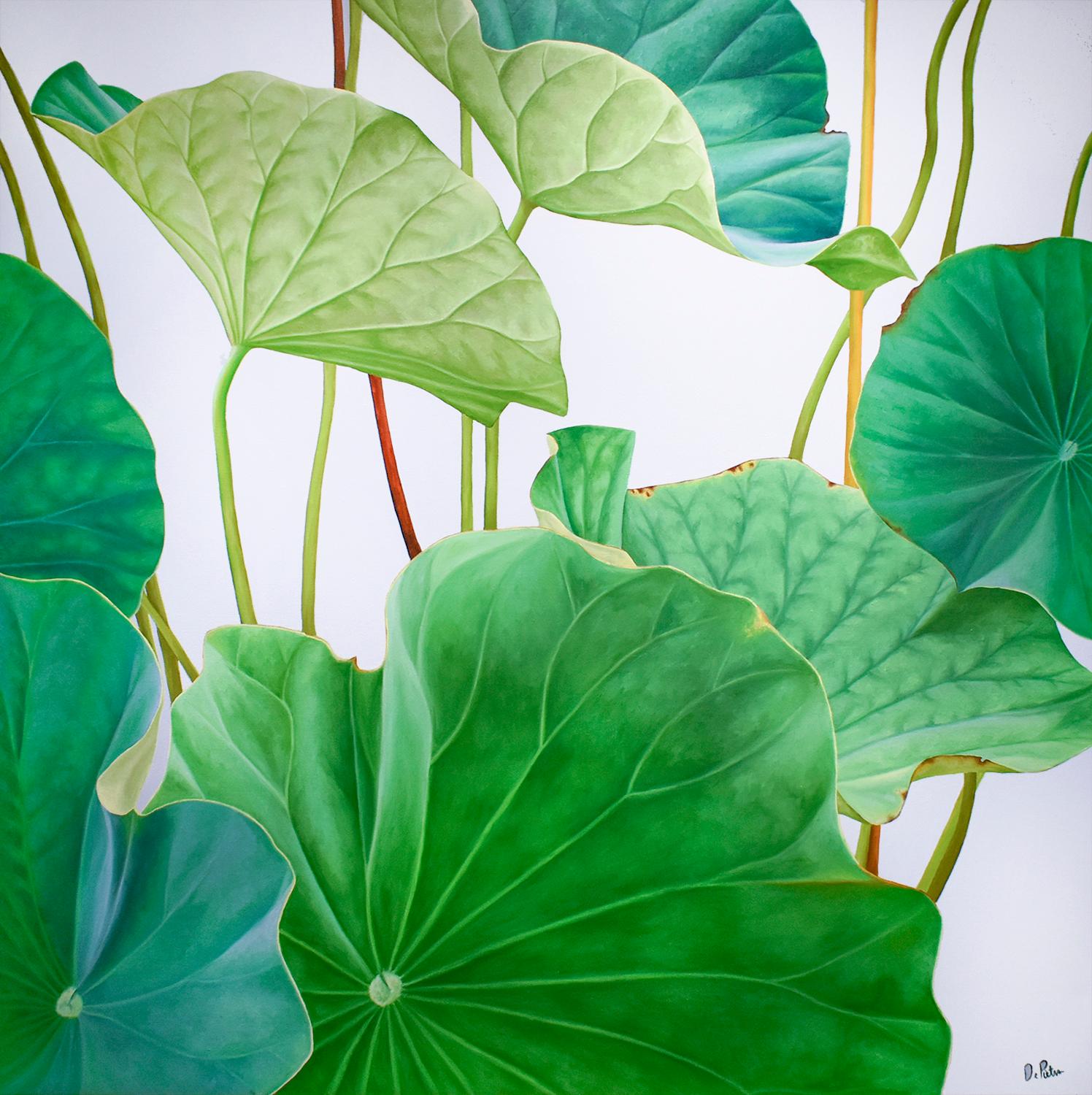 Frank DePietro - Lotus 27: Photo-realist Still Life Painting of Green ...