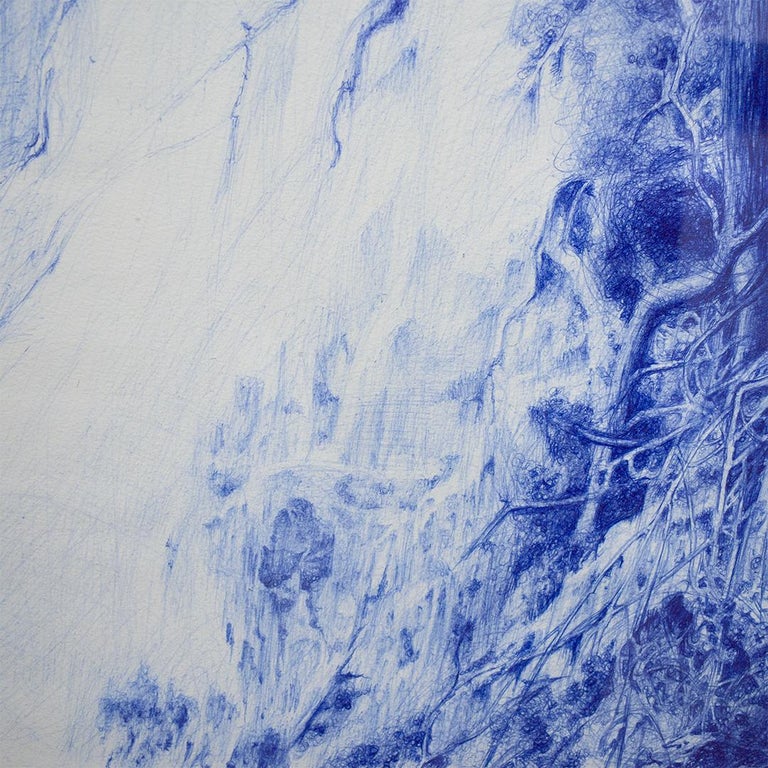 Linda Newman Boughton - The Seen (Realistic Landscape Blue Ballpoint ...