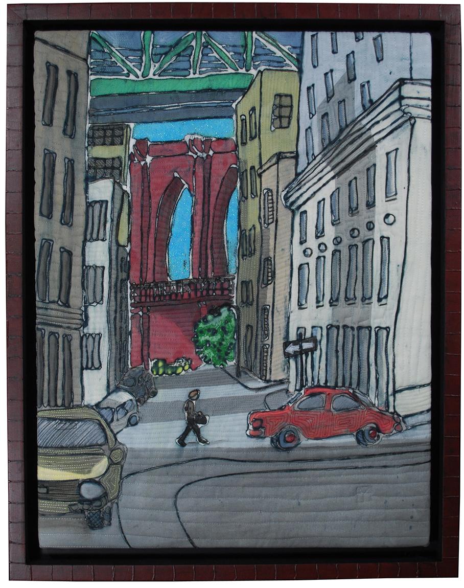 K. Velis Turan - Dumbo: Landscape Mixed Media Quilted Painting of Dumbo ...