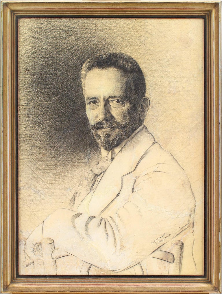 H Schmandt - H Schmandt Self-Portrait, Drawing For Sale at 1stDibs