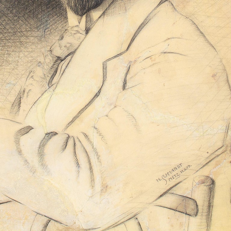 H Schmandt - H Schmandt Self-Portrait, Drawing For Sale at 1stDibs