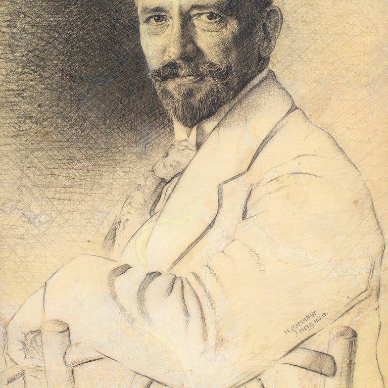 H Schmandt - H Schmandt Self-Portrait, Drawing For Sale at 1stDibs