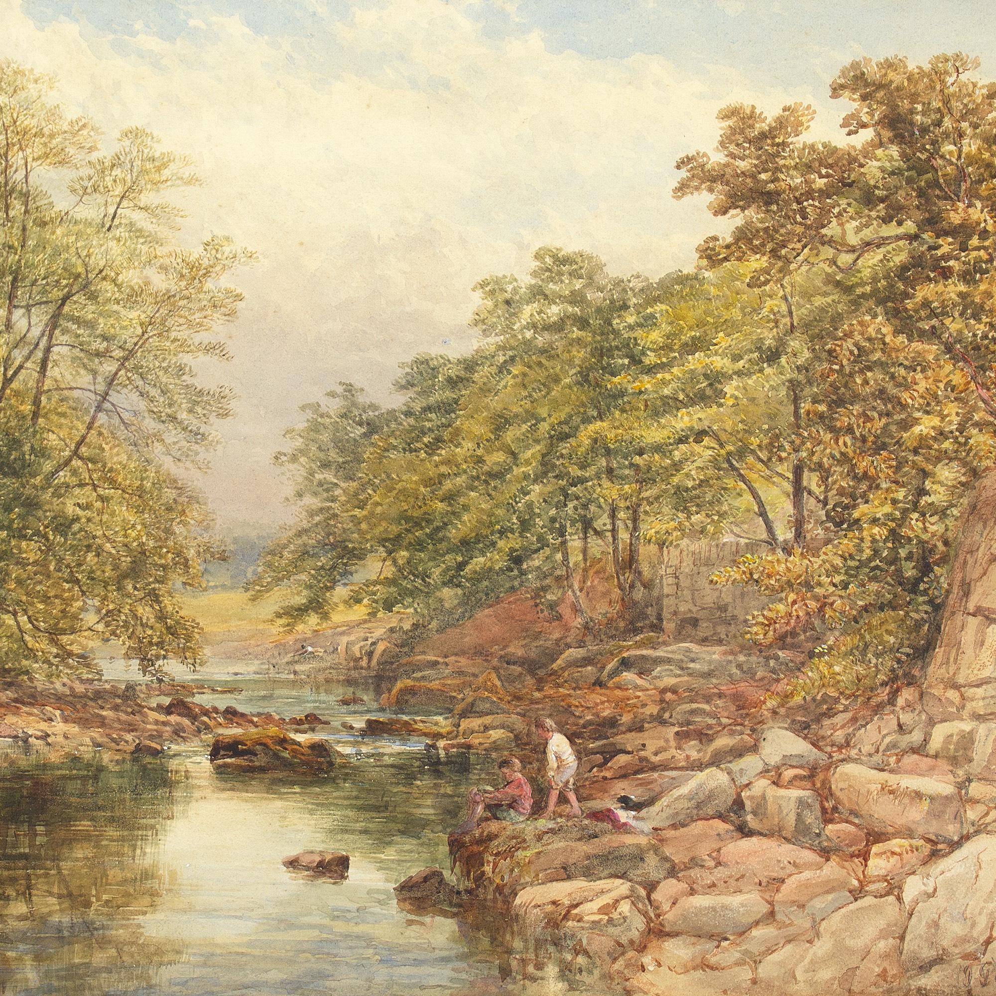 James George Philp - Aquarelle ancienne « On The Derwent » de James ...