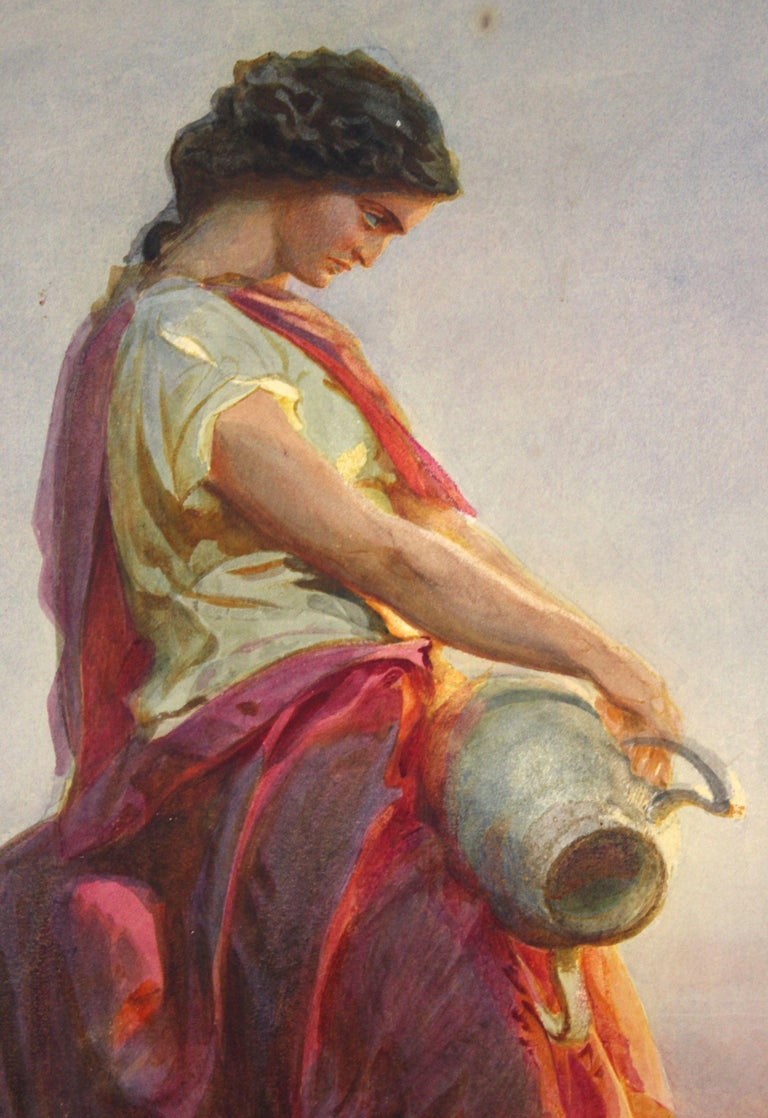 Ludwig Thiersch - Allegorie de l'art allemand à l'aquarelle Roma, vers ...