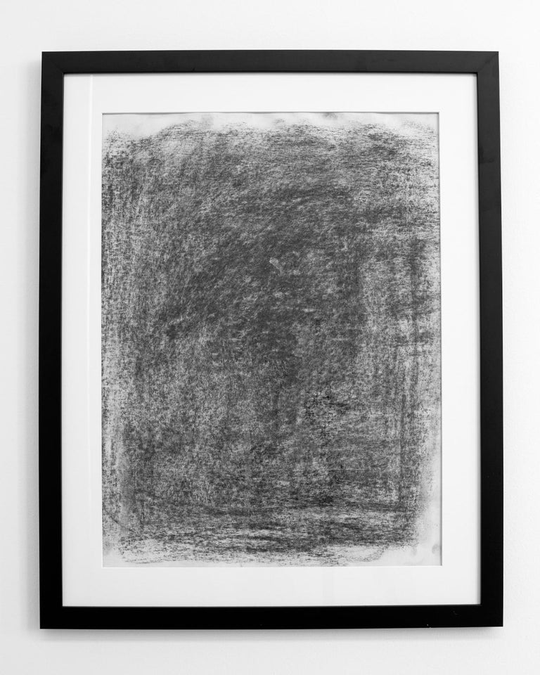 Unknown - Abstract Charcoal Drawing Black Frame For Sale at 1stDibs