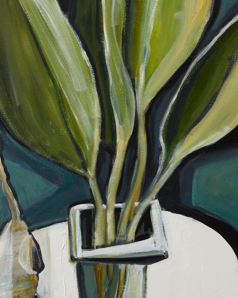 Stewart Ross - Cat with Leaves by Stewart Ross Acrylic Contemporary ...