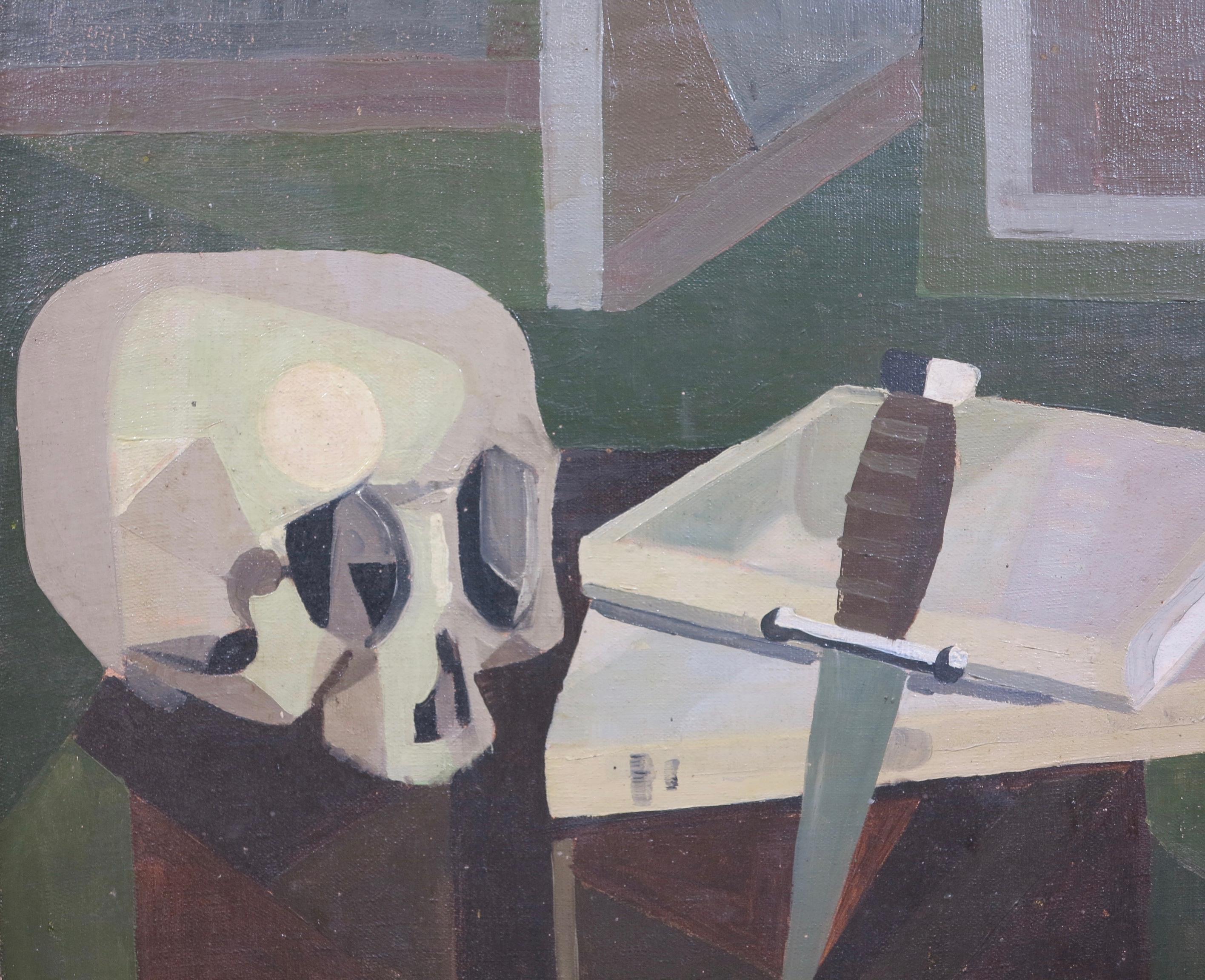 Jean Saussett - Still Life with Skull (cubist mid-century French ...