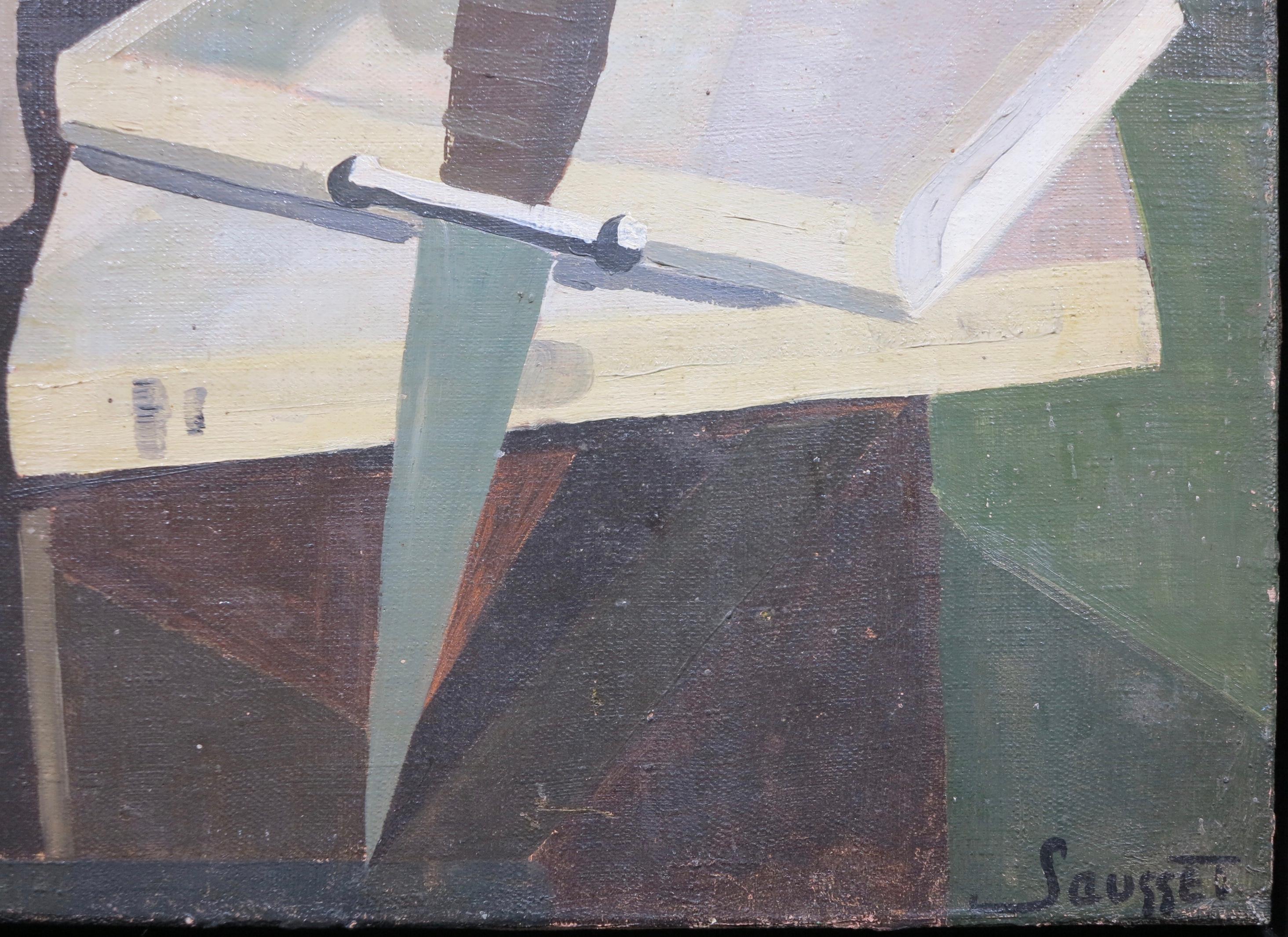 Jean Saussett - Still Life with Skull (cubist mid-century French ...