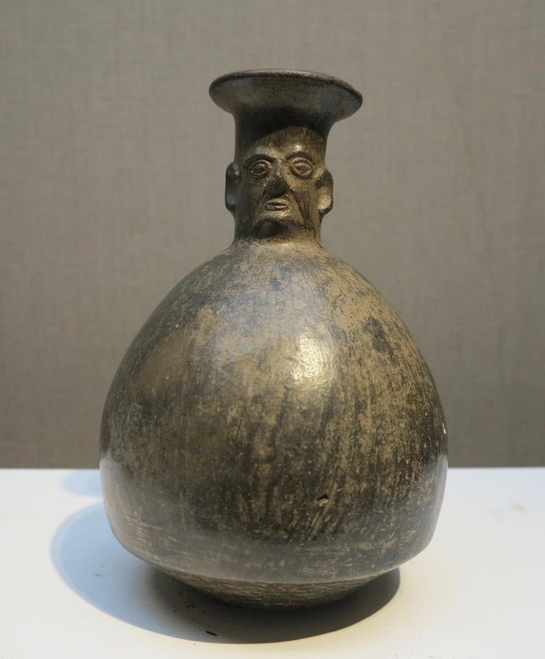 Unknown - Chimu Peruvian pre-Columbian pottery figural face vessel Peru ...
