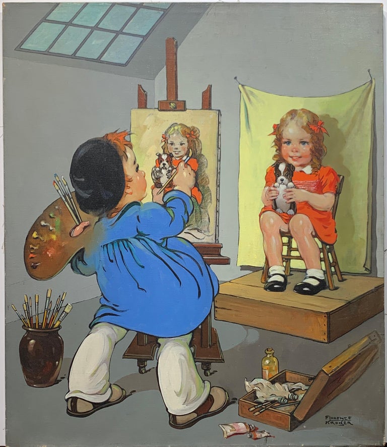 Florence Kroger - Artist and Model (Kitsch Pop Art kids painting) at ...