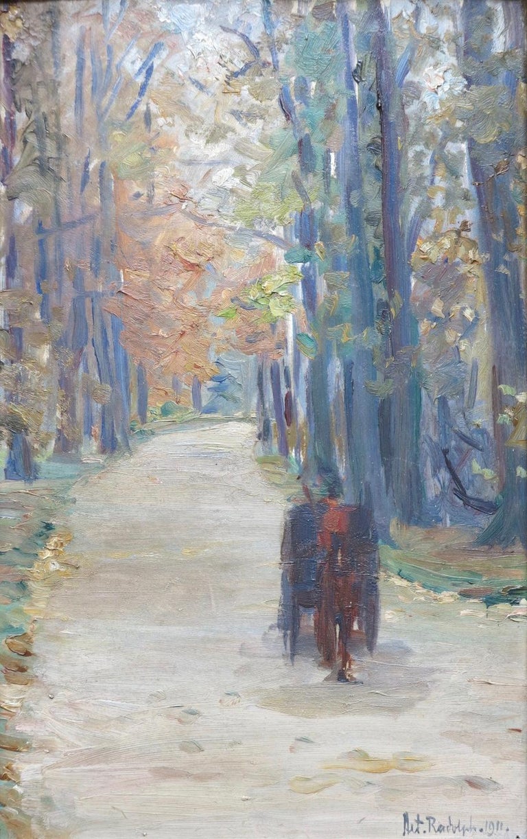 Arthur Rudolph - Carriage in a Park, Autumn Landscape at 1stDibs