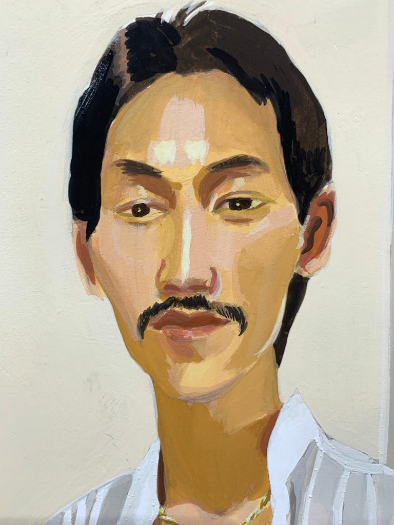 Gilbert Lewis - Untitled Male Portrait (Designer Jeans) For Sale at 1stDibs