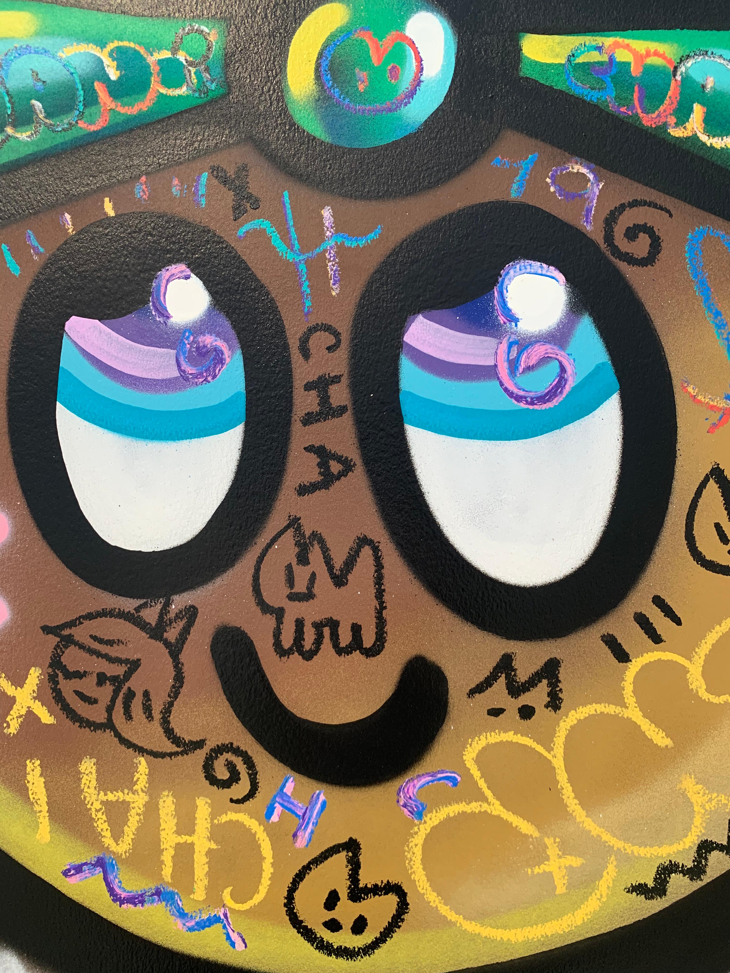 Chanoir - BROWN CAT by CHANOIR, French Urban Artist, Acrylic and Spray ...