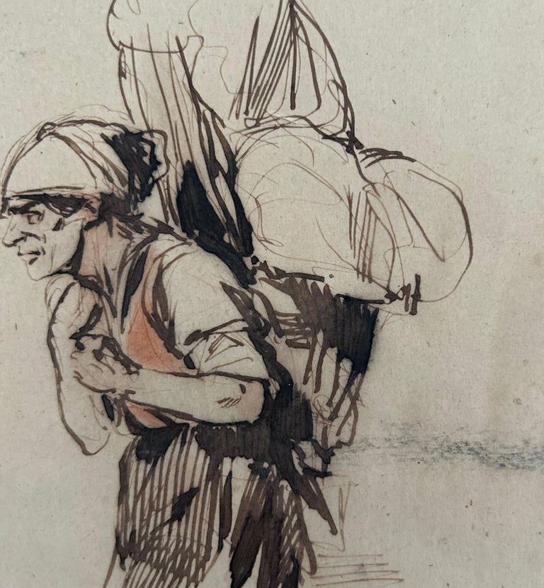 Unknown - Woman carrying a burden For Sale at 1stDibs