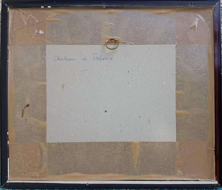 Pierre-Louis DUPLAT - Drawing lavis french romantic 19th Castle Falaise ...