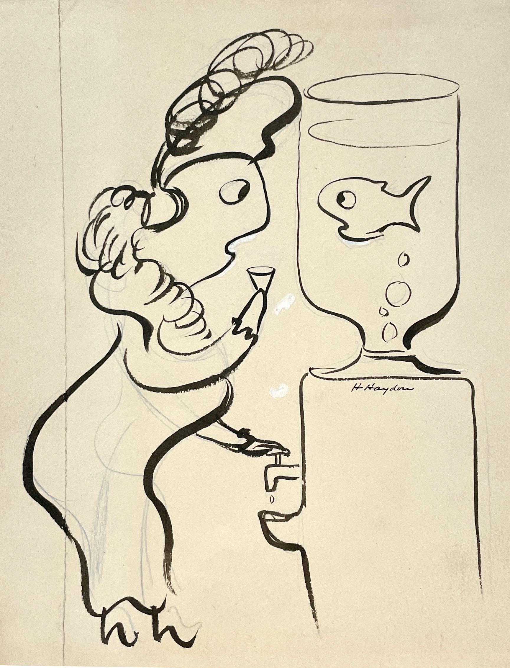 Harold Haydon - A Humorous, Vintage Mid-Century Modern Cartoon Ink ...