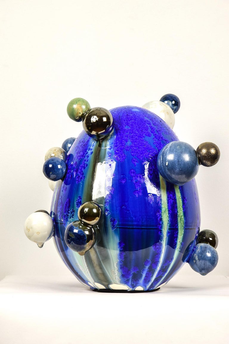 Nam Tran - Atomic Egg by NAM TRAN - Unique Hand-Made Sculpture, Blue ...