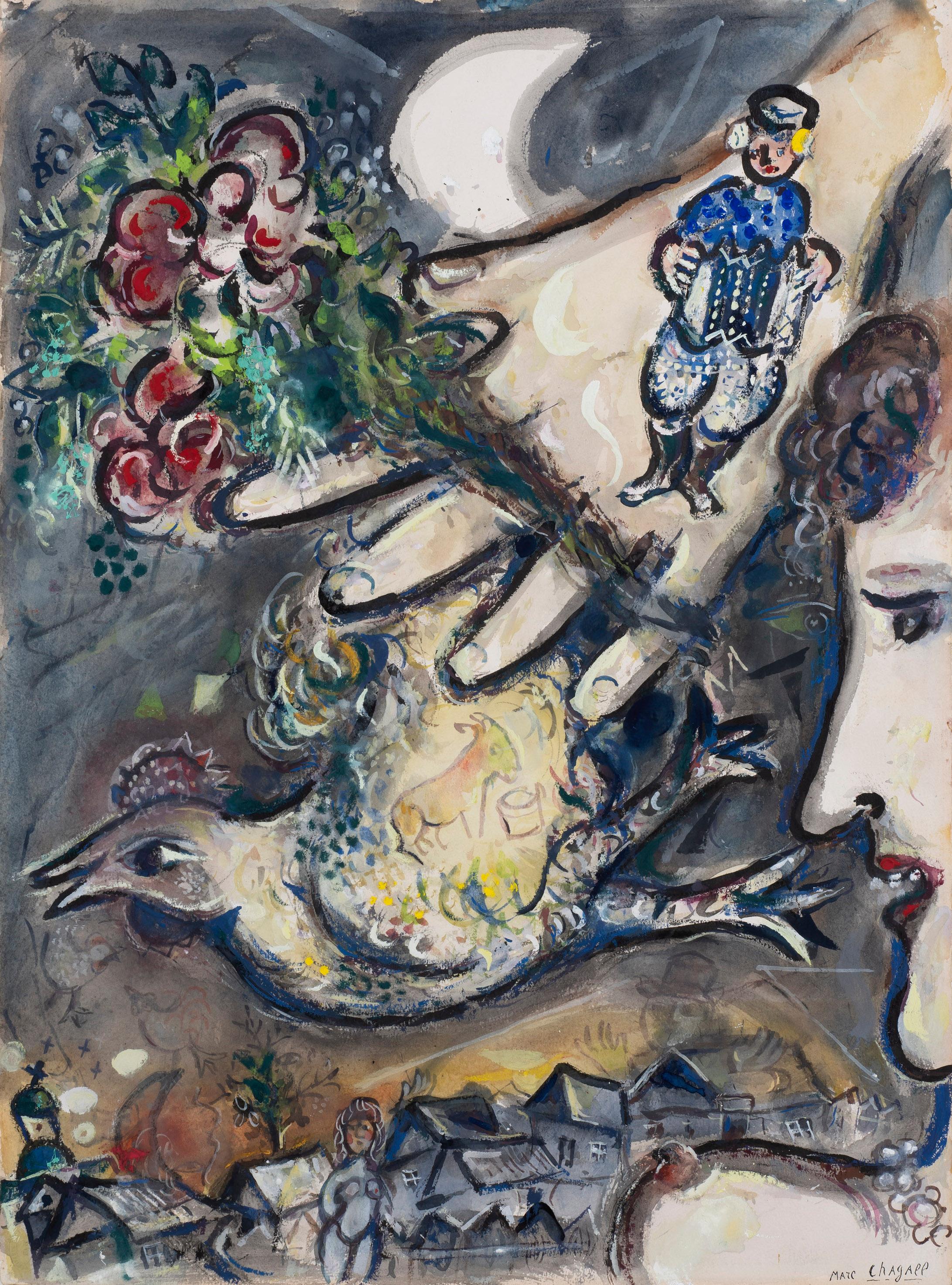 Marc Chagall - SARA AND THE ANGELS - from the Bible For Sale at 1stDibs