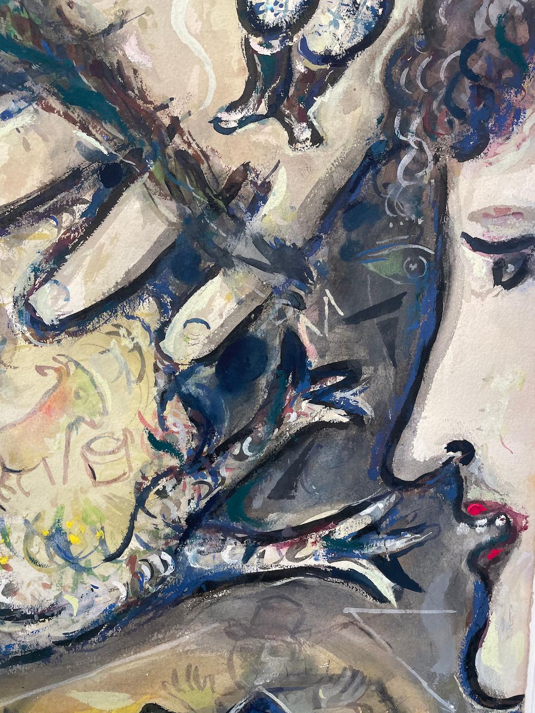 Marc Chagall - Profil de femme et main au coq di Marc Chagall - Scuola ...