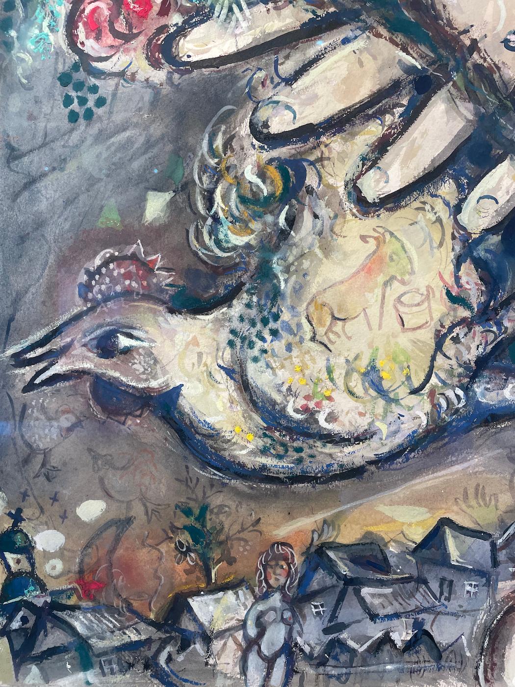 Marc Chagall - Profil de femme et main au coq di Marc Chagall - Scuola ...