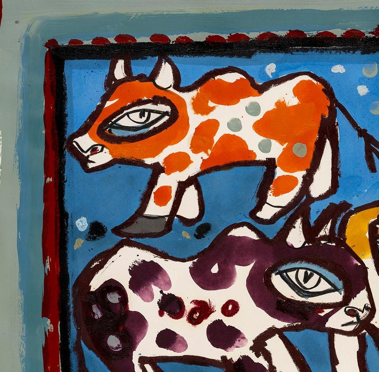 America Martin - Bulls Under A Stary Sky_America Martin_Animals_Oil/Ink ...