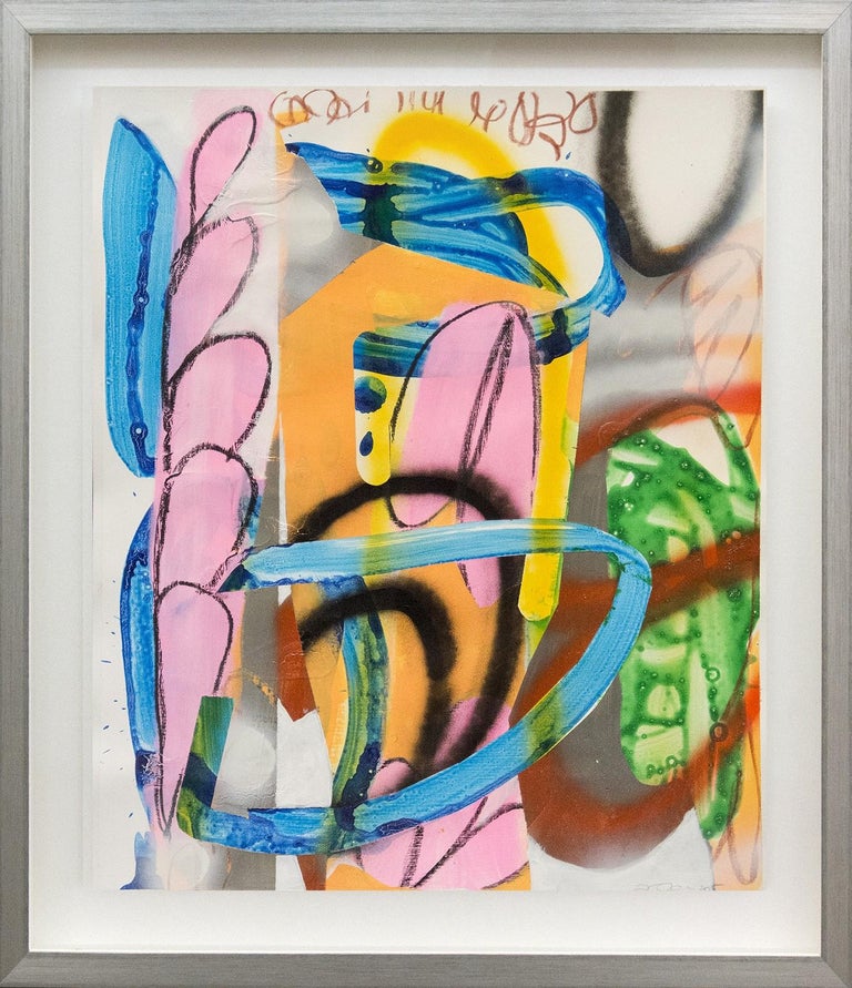 Fiona Ackerman - Composition No 15 - colorful collage in bright pink ...