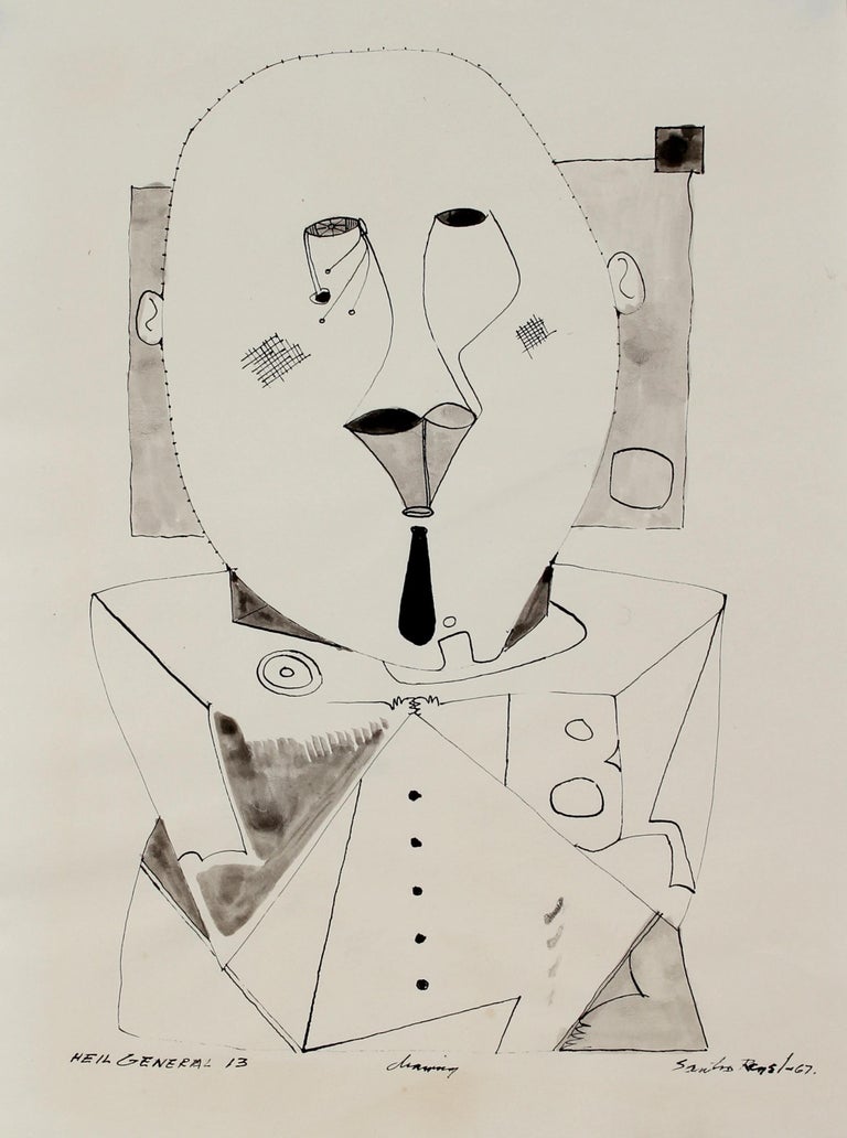 Santos Rene Irizarry - Heil General 13 1967 Ink For Sale at 1stDibs