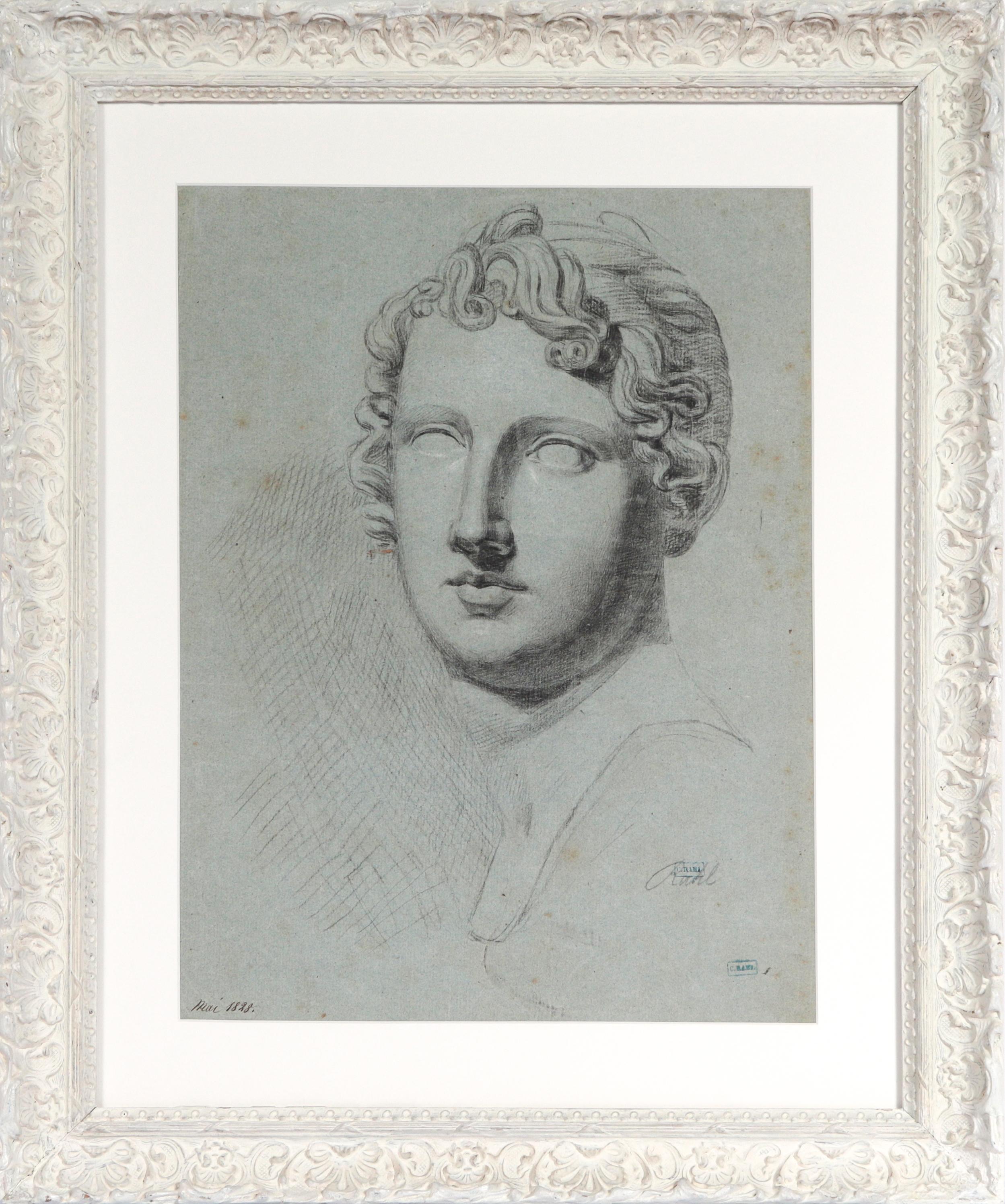 Carl Rahl - Estudio de retrato escultórico 1828 Carboncillo en venta en ...