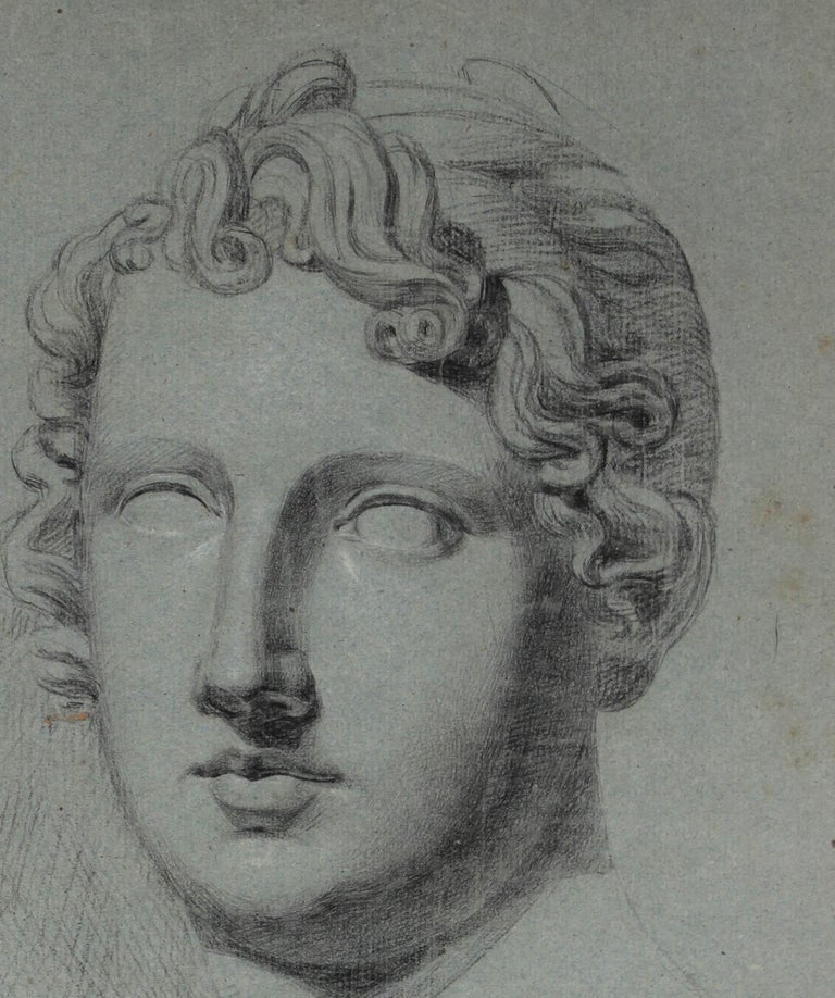 Carl Rahl - Study of a Roman Statue, Charcoal Drawing, 1828 at 1stDibs